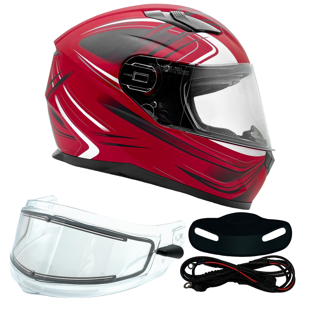 Adult Snowmobile Helmet Red with Heated Shield from Typhoon – Typhoon ...