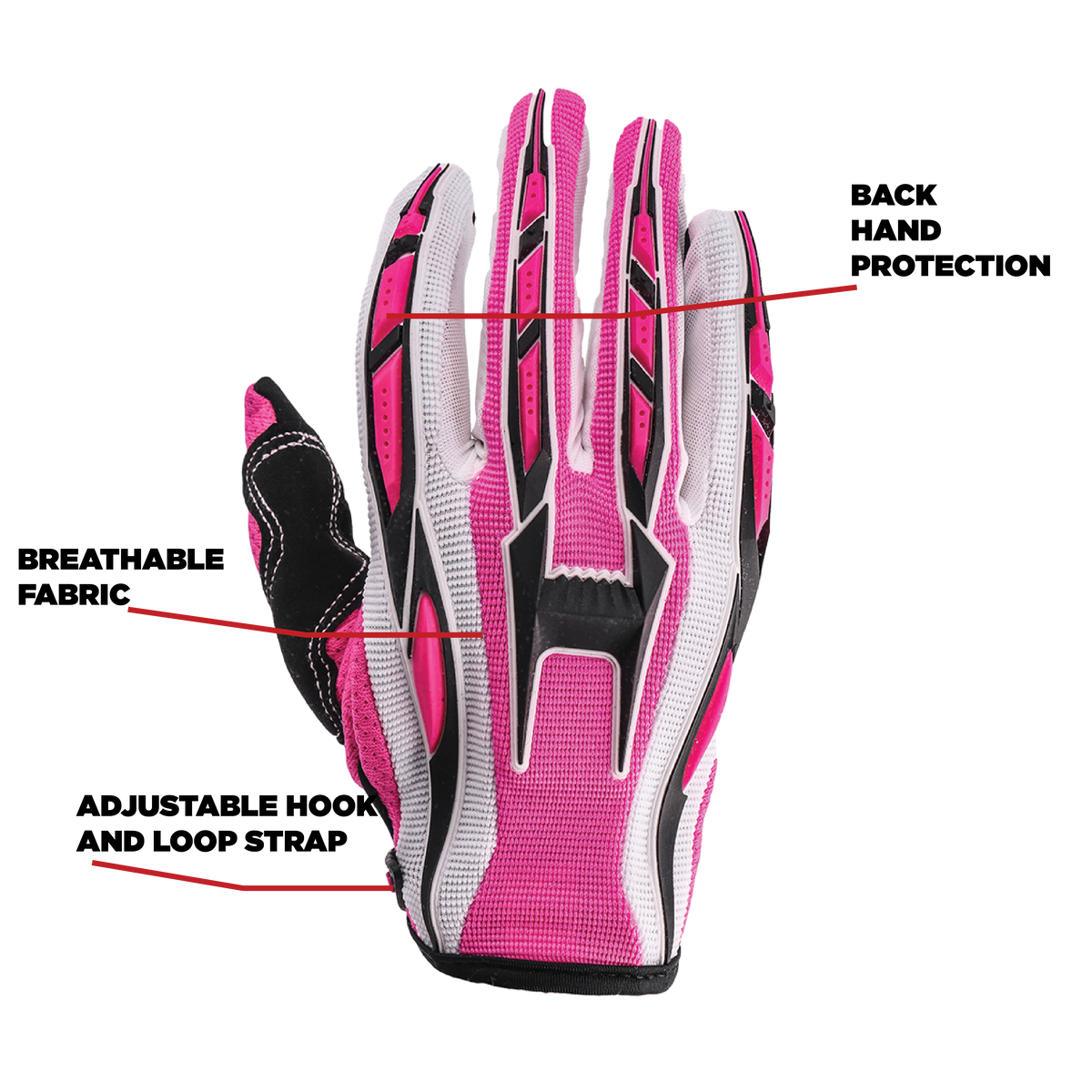 Adult Off Road Motocross ATV Gloves Pink from Typhoon Helmets