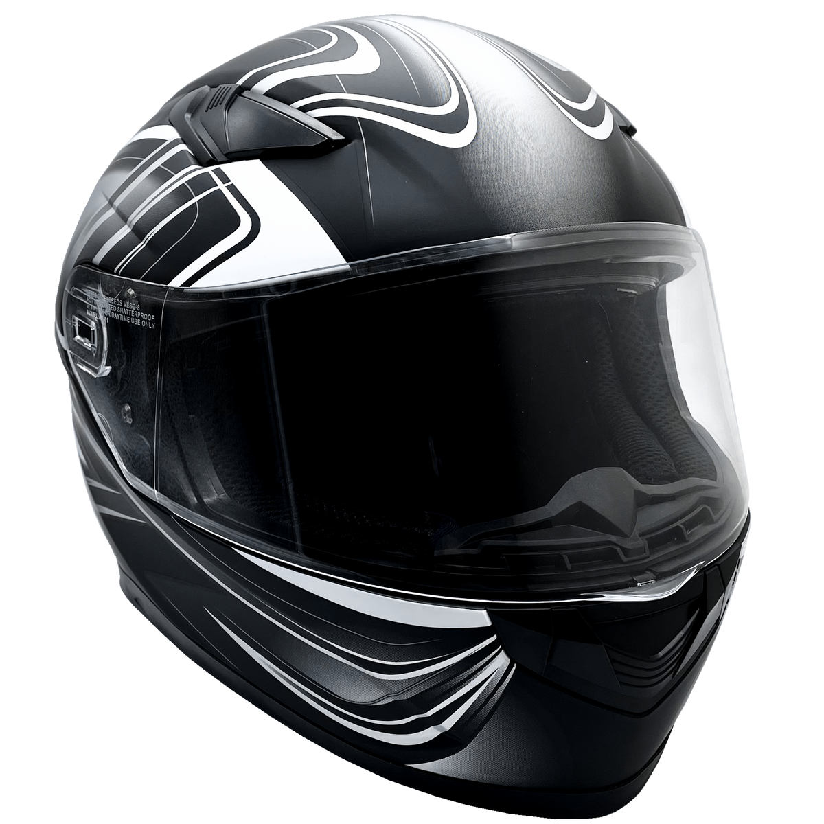 Gray Adult Full Face Helmet w/ Retractable Sun Visor | Typhoon Helmets