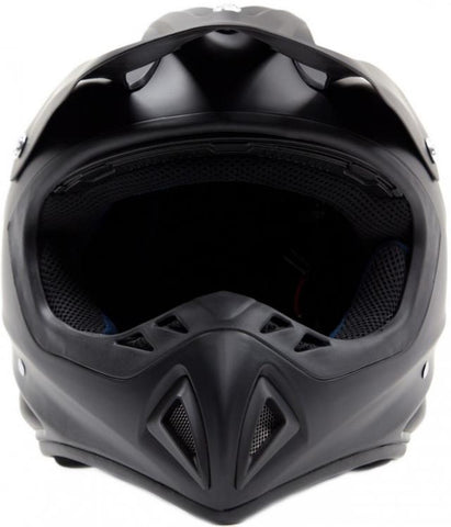 Adult TYPHOON OFFROAD ATV MOTOCROSS Helmet Matte Black with Red Goggles ...