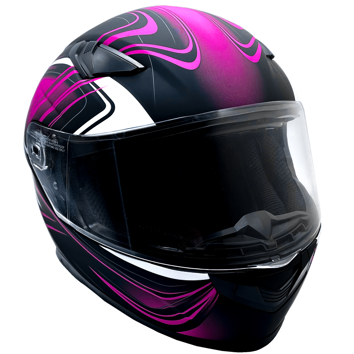 Pink Adult Full Face Helmet w/ Retractable Sun Visor | Typhoon Helmets