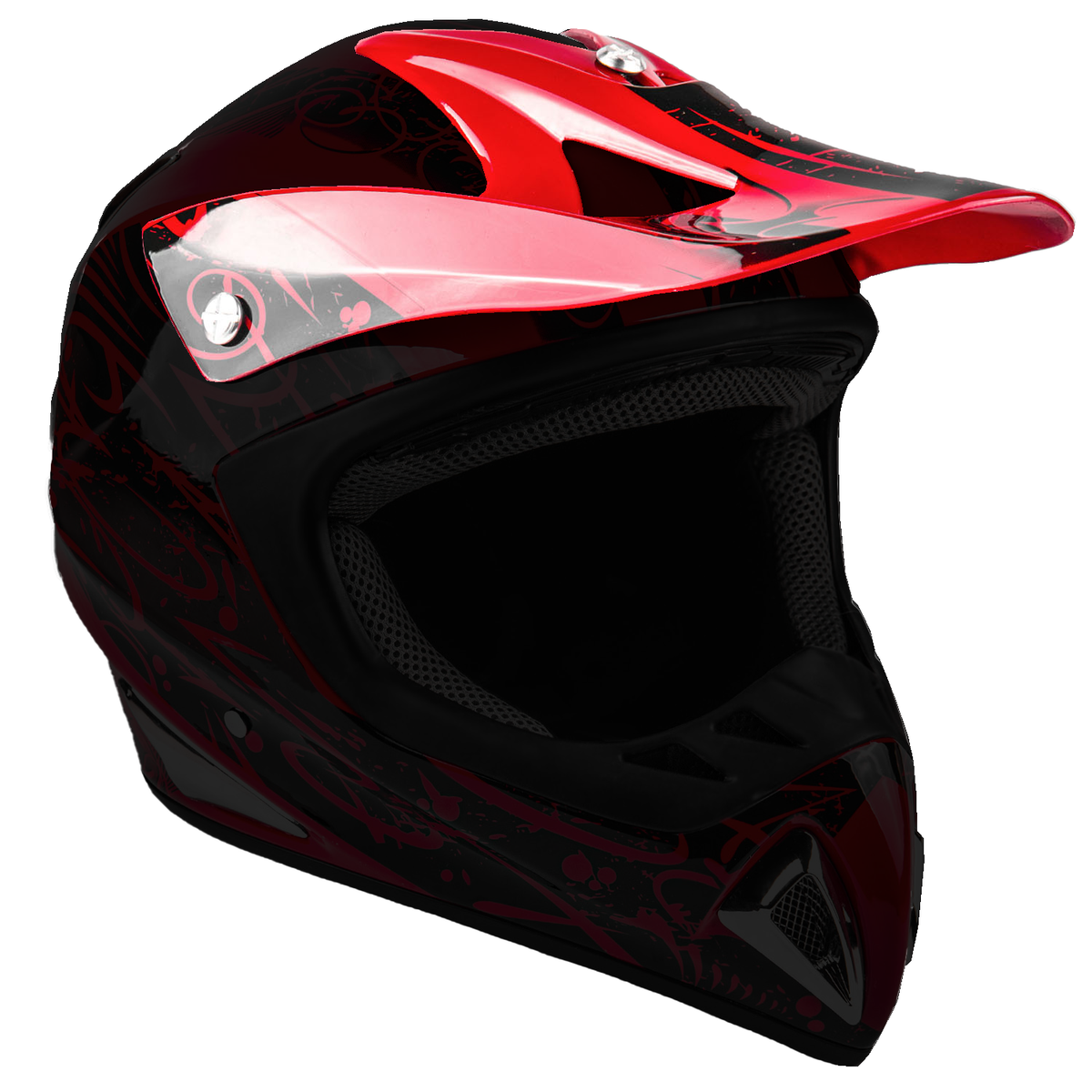 Red Black Adult Off Road Replacement Visor – Typhoon Helmets