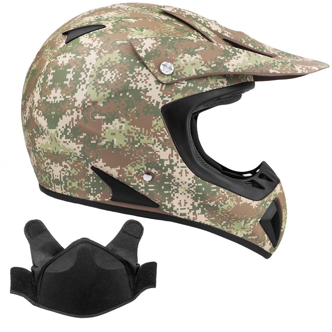 Snocross Snowmobile Adult Camo Helmet from Typhoon Helmets