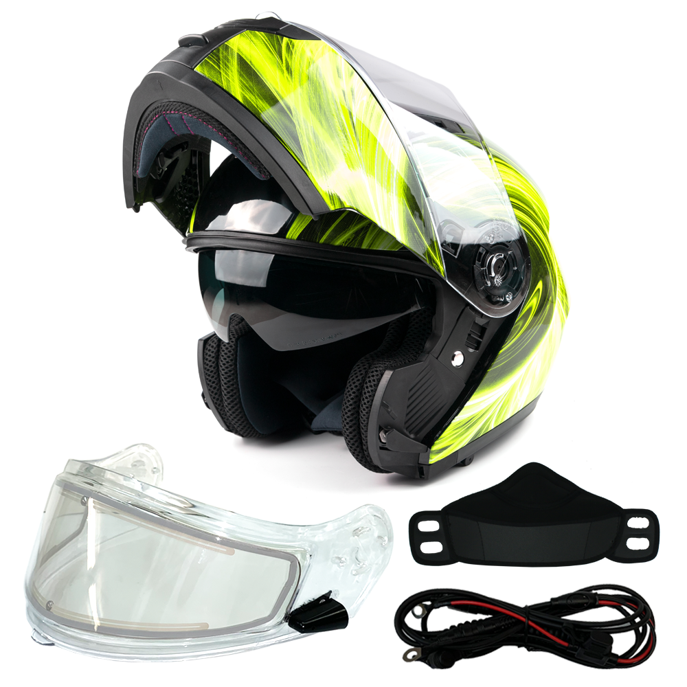 Adult Heated Modular Typhoon Snowmobile Helmet Hi-Viz – Typhoon Helmets